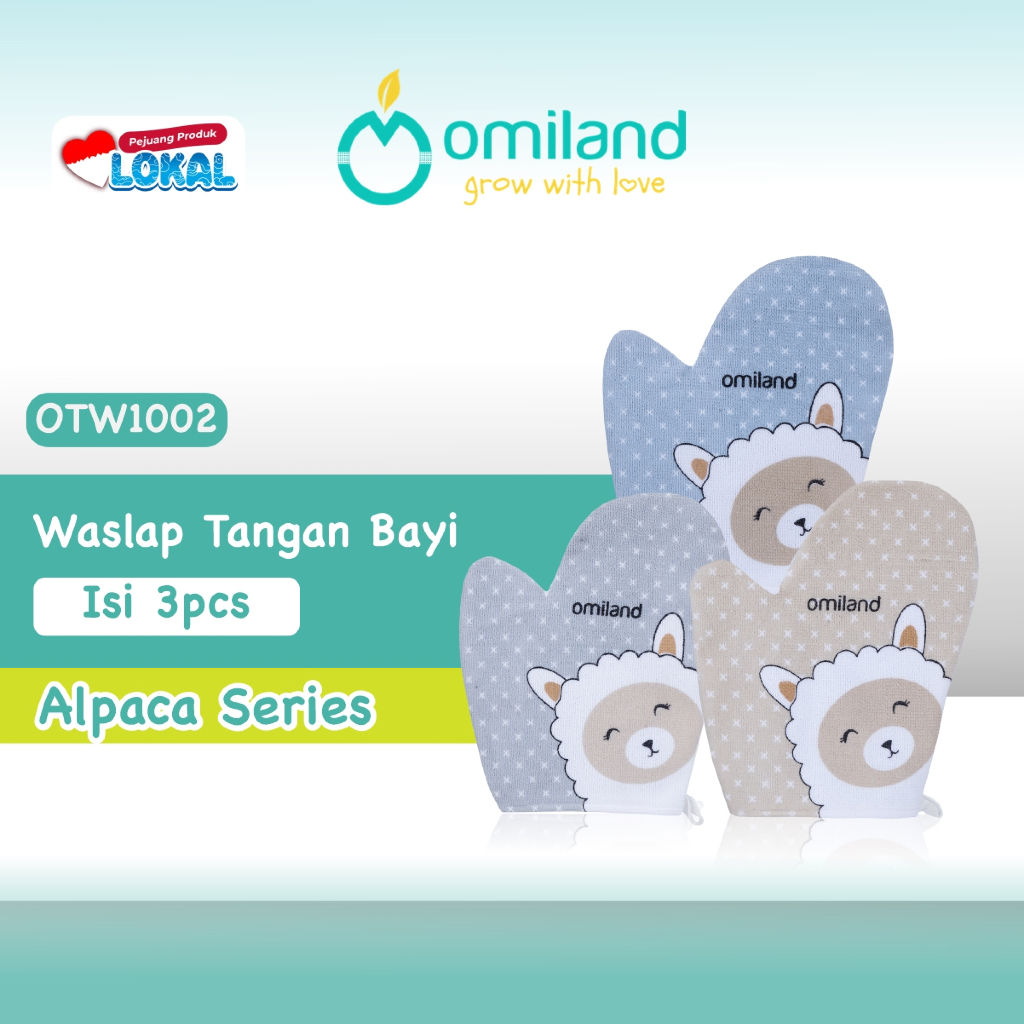 Jual Omiland Waslap Tangan Bayi Isi 3 Alpaca Series - OTW1002 | Shopee ...