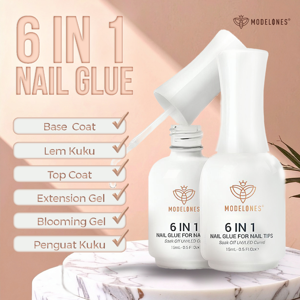 Jual MODELONES 6 in1 Glue Lem Kuku Mekar Gel Penguat Kuku Ekstensi Gel Tahan Lama Terkelupas ...