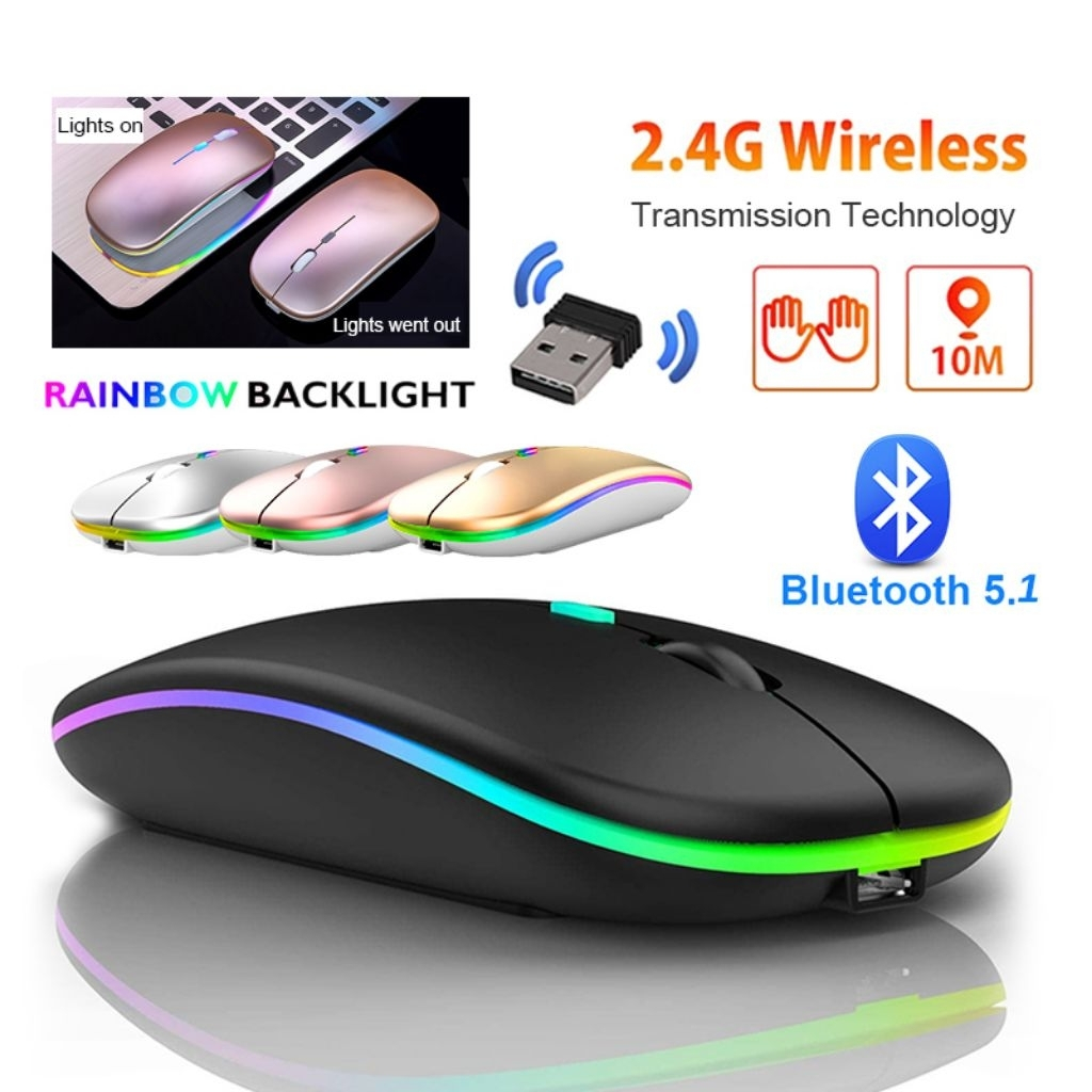 Jual Q14 - MOUSE BLUETOOTH & WIRELESS SILENT KLIK RECHARGE ISI ULANG ...