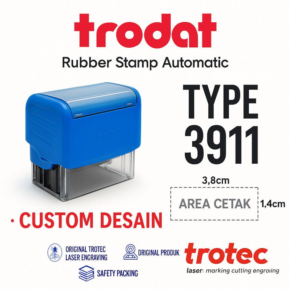 Jual Stempel Trodat 3911 (38x14 mm) Warna Otomatis Premium Original ...