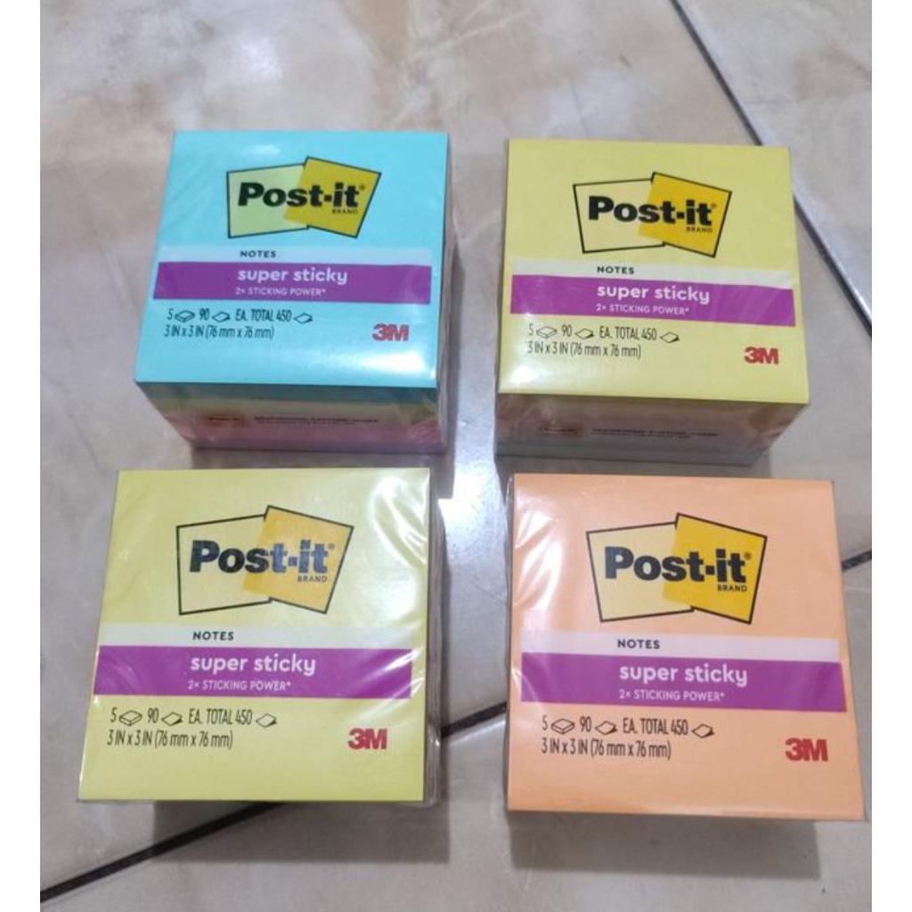 Jual post it notes 654 3M (76mmx76mm) 450 sheet 5 warna | Shopee Indonesia