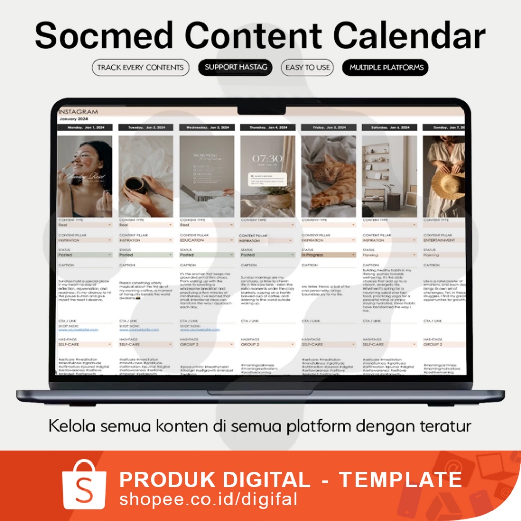Jual Social Media Planner, Social Media Calendar, Social Media GoogIe ...