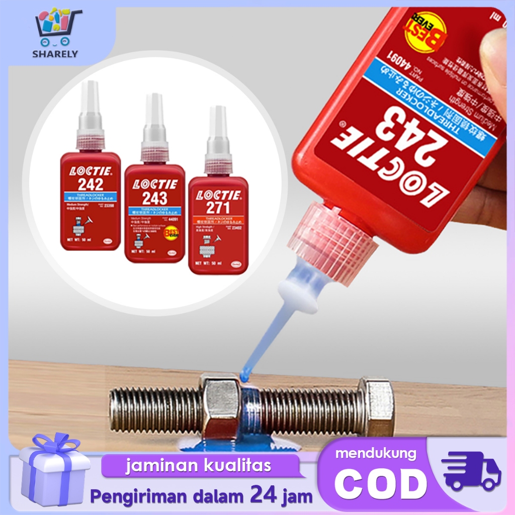 Jual 50ml Lem Baut 242/243/271 Thread Locker Lem Pengunci Ulir Lem Baut ...