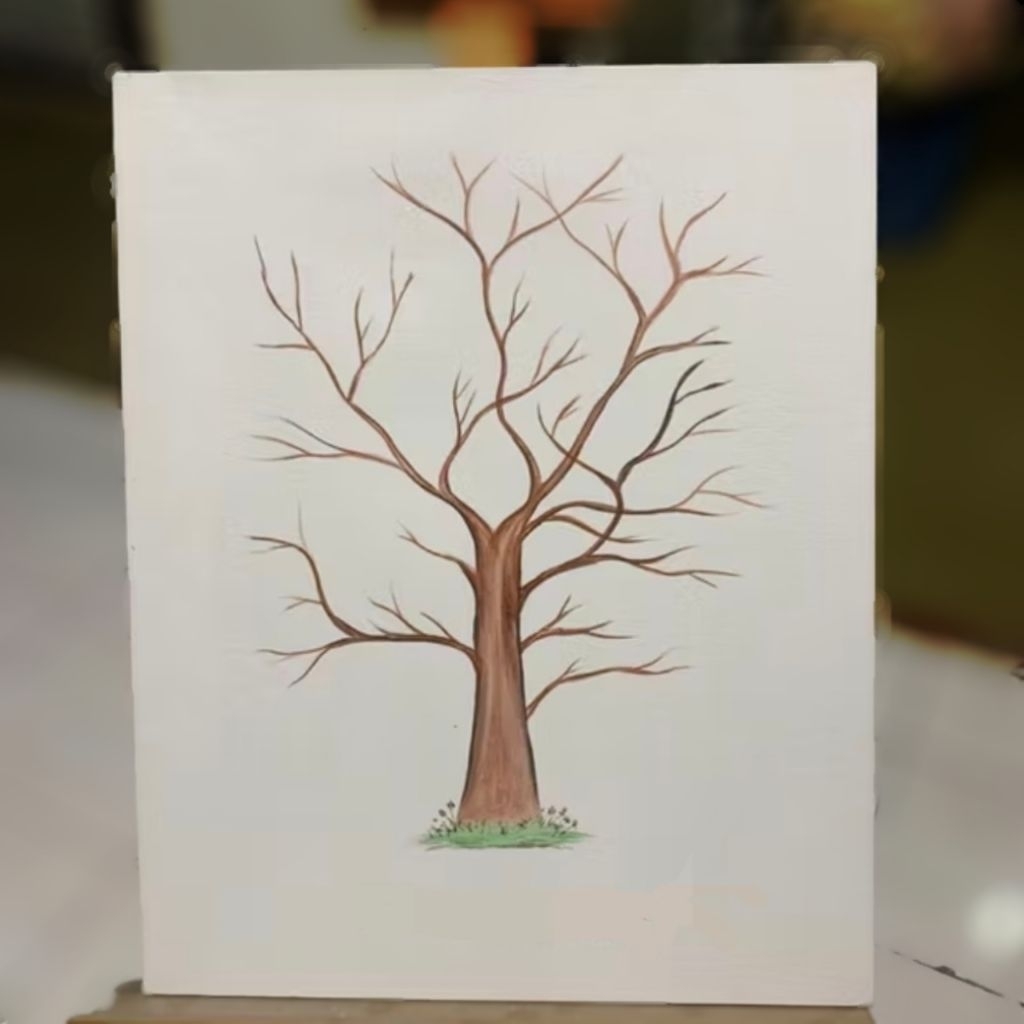 Jual 50x60 Lukisan Pohon dan Ranting Untuk Tamu Undangan Pernikahan ...