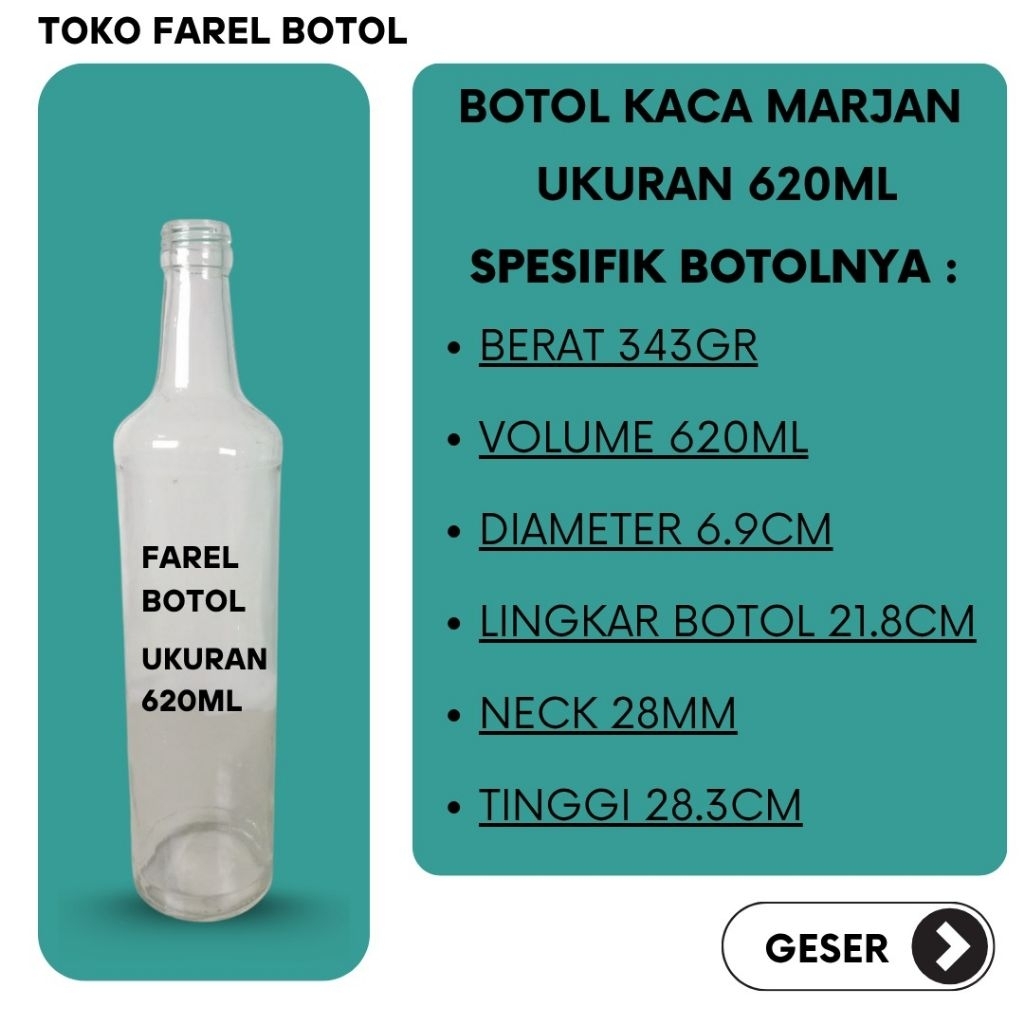 Jual botol marjan polos 620ml barang rekondisi | Shopee Indonesia