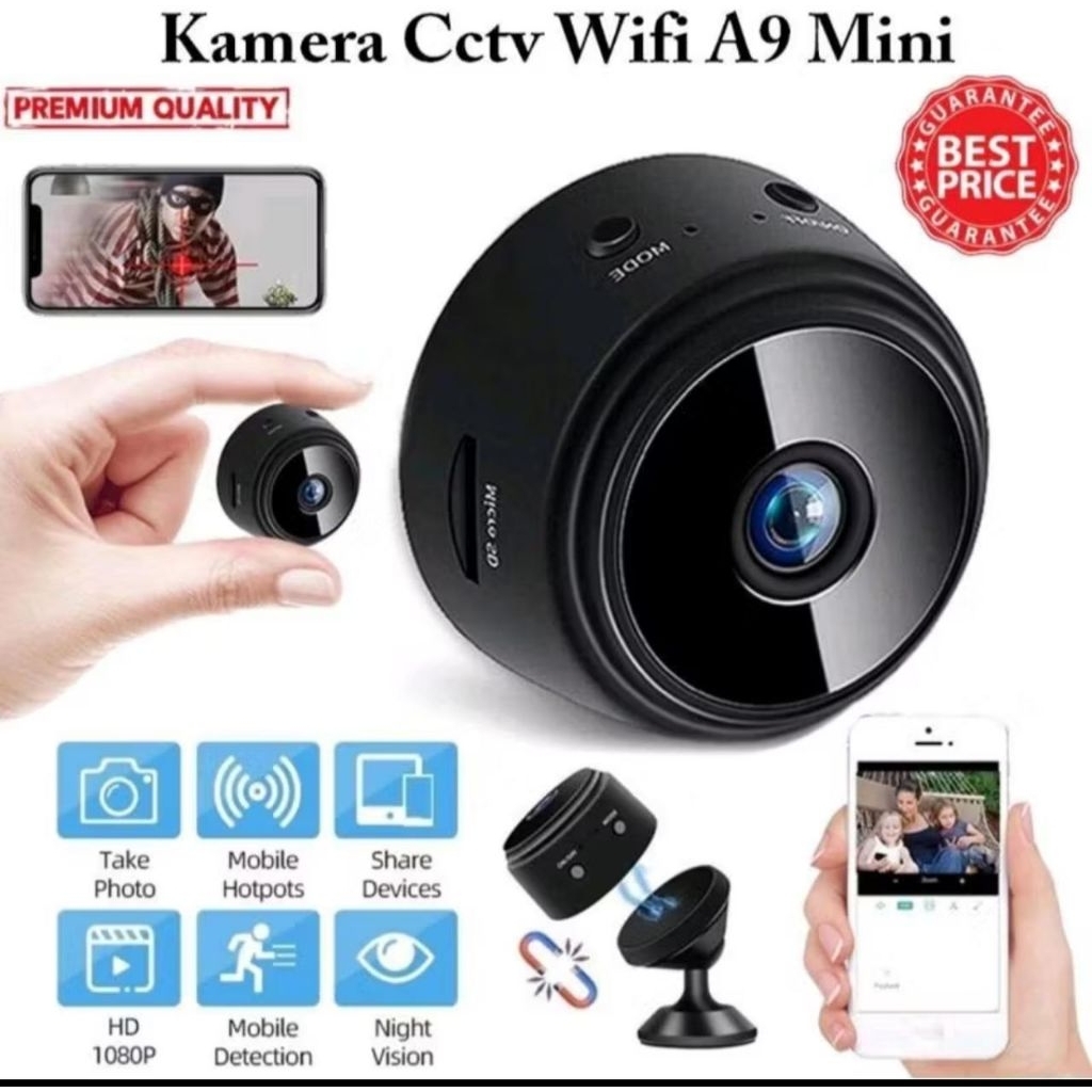 Jual Wireless A9 Mini Camera Wifi Hd 1080P Micro Kamera Kecil Smart Ip ...