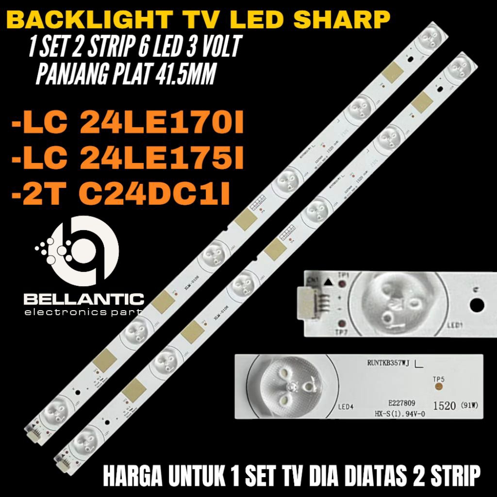 Jual BACKLIGHT TV LED SHARP 24 INCH LC-24LE170I- LC-24LE175I-2T ...