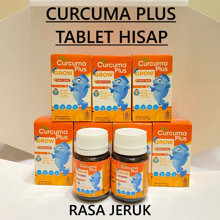 Jual Curcuma Plus Grow Vitamin Tablet Hisap Rasa Jeruk Isi 20 Tablet ...