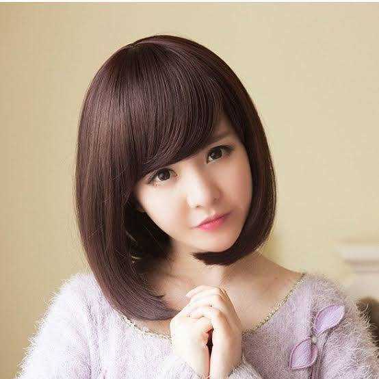 Jual DYR Wig TEBAL Rambut Wig Poni Pendek Lurus Wanita Korean Version ...