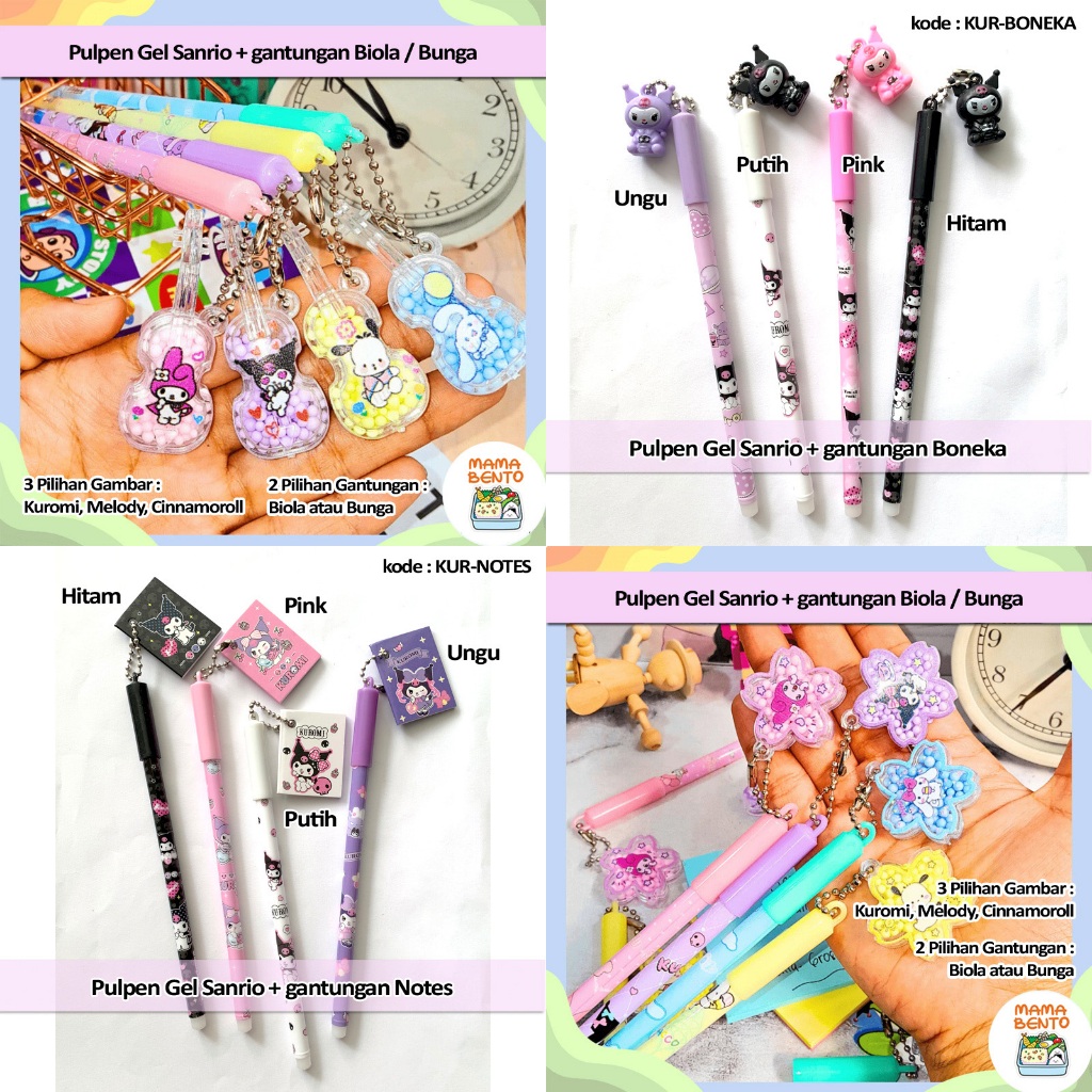 Jual Pulpen Gel Pena Bulpen Sanrio Kuromi Cinnamoroll Melody dengan ...