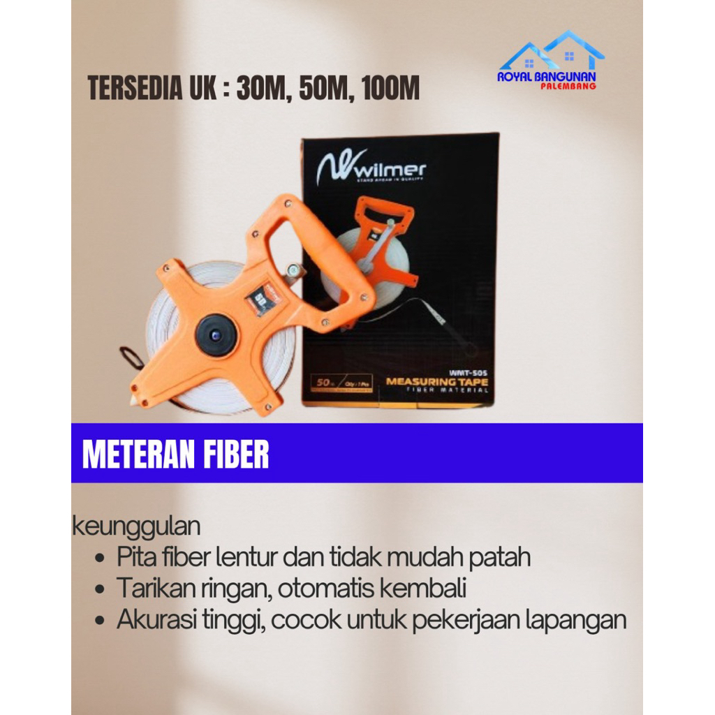Jual Meteran Tancap Fiber 30M 50M 100M – Alat Ukur Tanah Panjang Proyek ...