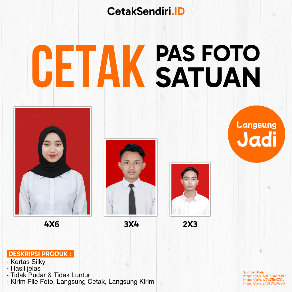 Jual Cetak Pas Foto Satuan Langsung Jadi – Ukuran 2x3 3x4 4x6 | Kertas Foto Doff | Mesin LAB I ...