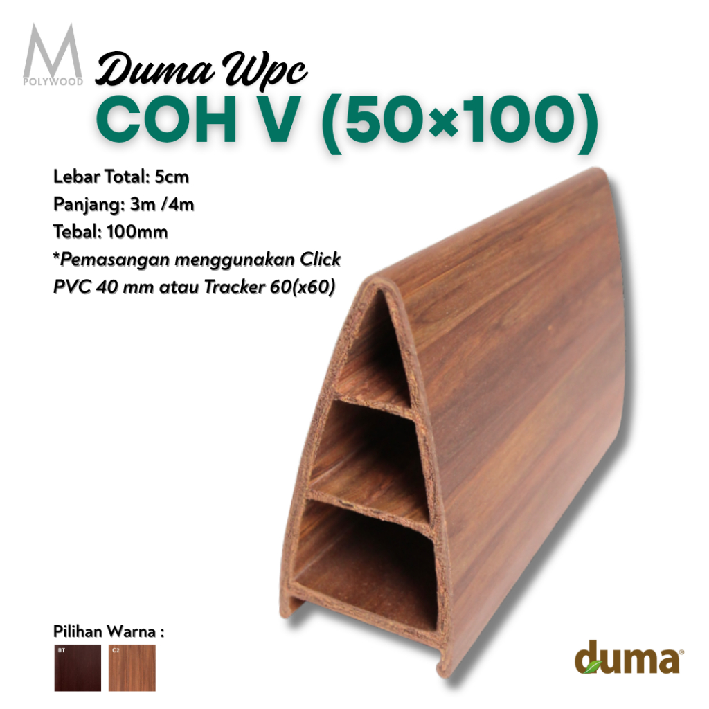 Jual DUMA WPC Panel Click-on Hollow V / COH V (50x100) / KISI - KISI ...