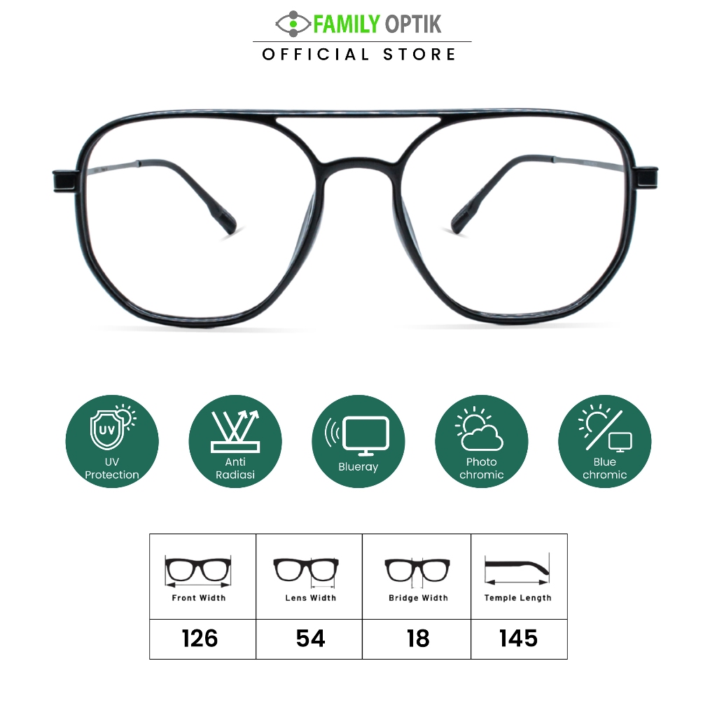 Jual Family Optik - Kacamata Vintage Blueray Photocromic Anti Radiasi ...