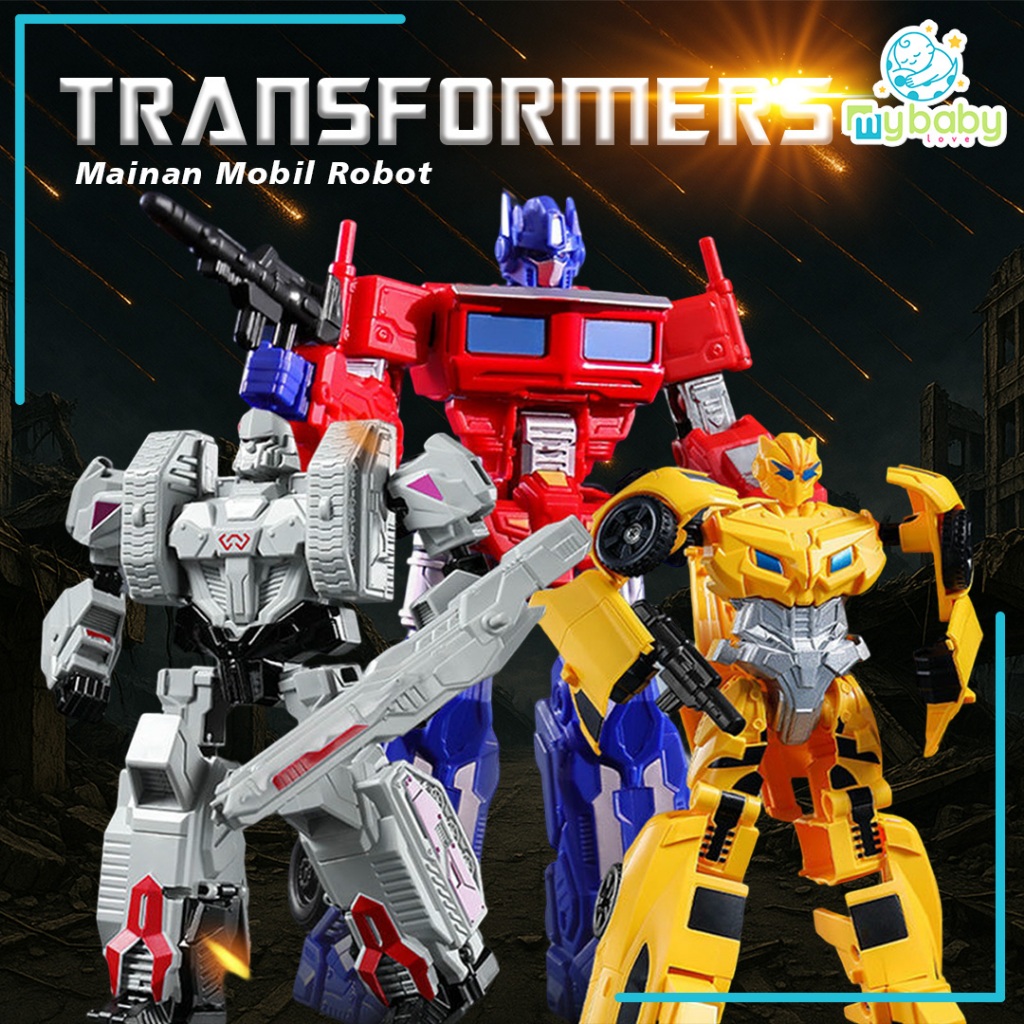 Jual Mainan Robot Transformer Optimus Prime Megatron Bumble Bee Main Mobil Truk Polisi Mainan ...