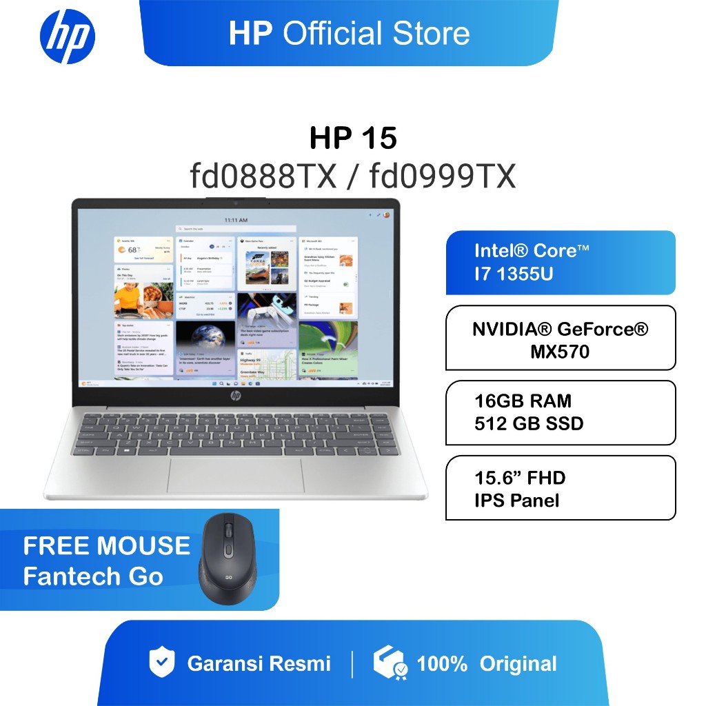 Jual LAPTOP HP INTEL CORE I7 1355 MX570A 16GB 512GB W11+OHS 15.6FHD IPS ...