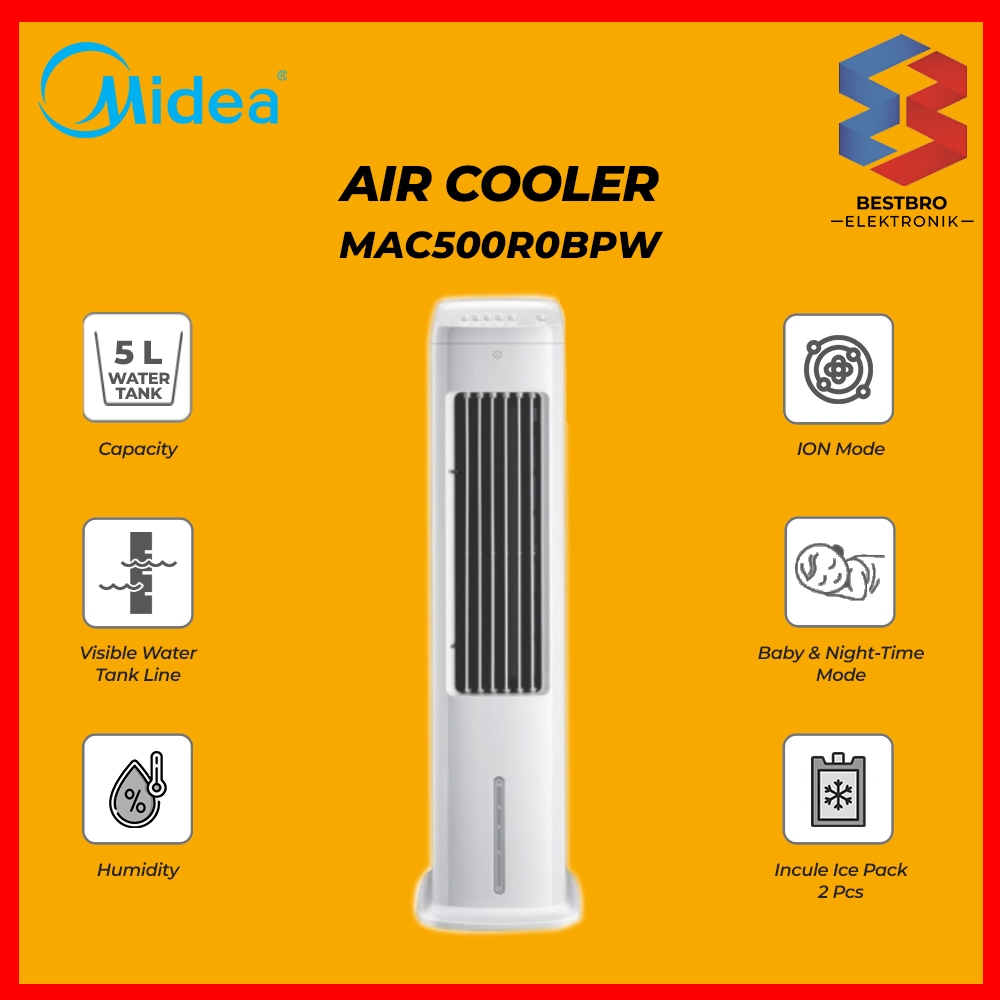 Jual Midea Tower Fan Air Cooler 3in1 MAC500M0BPW 5L Humidifier Diffuser ...
