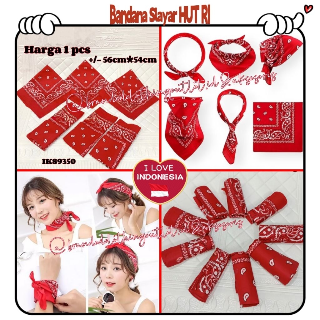 Jual BANDANA SLAYER MERAH PUTIH HUT RI / MASKER SLAYAR MULTIFUNGSI ...