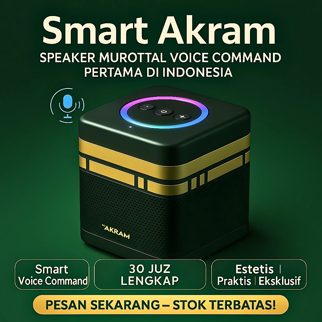 Jual SMART AKRAM Speaker Murottal Murotal AlQuran Al-Quran Remote Control dengan Voice Command ...