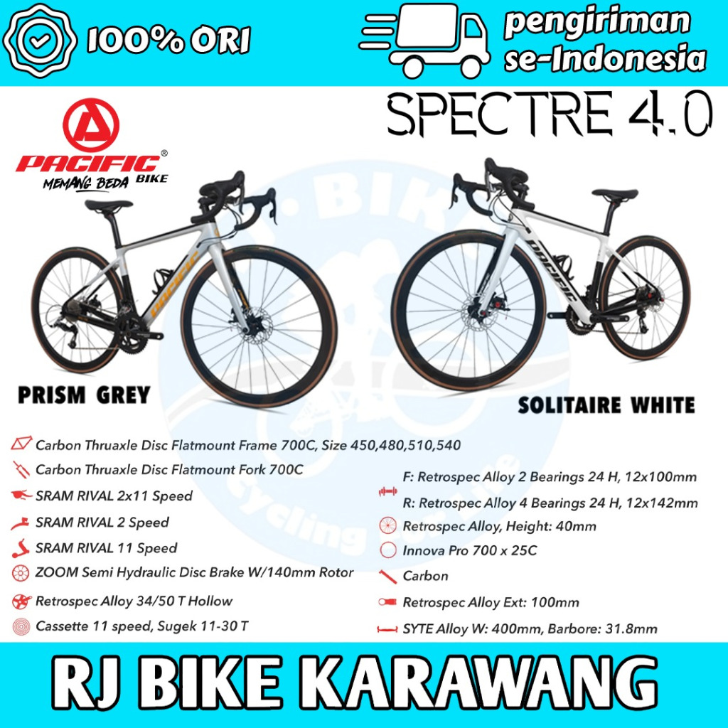 Jual SEPEDA BALAP ROAD BIKE PACIFIC SPECTRE 4.0 5.0 6.0 700C CARBON SUPER PROMO | Shopee Indonesia