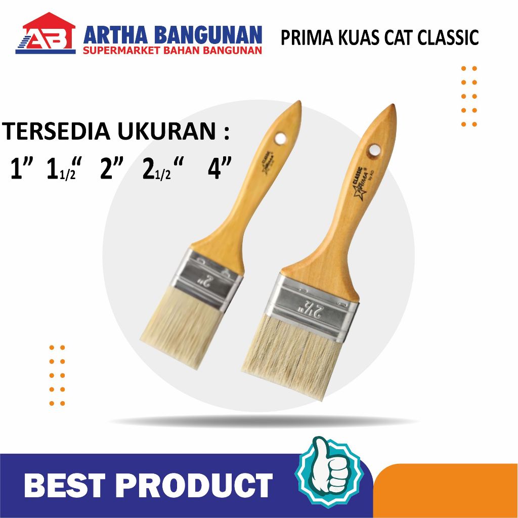 Jual PRIMA KUAS CAT CLASSIC 1"/1.5"/2"/2.5"/4" | Shopee Indonesia