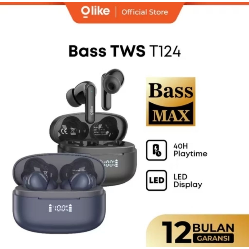 Jual Headset Wireless Earphones Olike T124 5.3 Garansi 12 Bulan | Shopee Indonesia