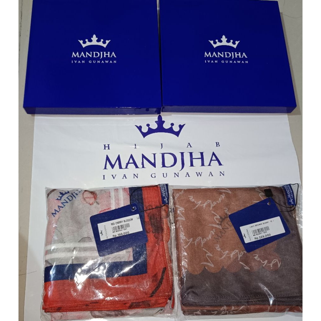 Jual Mandjha 2 Pcs Hijab Ivan Gunawan Fashion Original Scarf Red Cherry ...