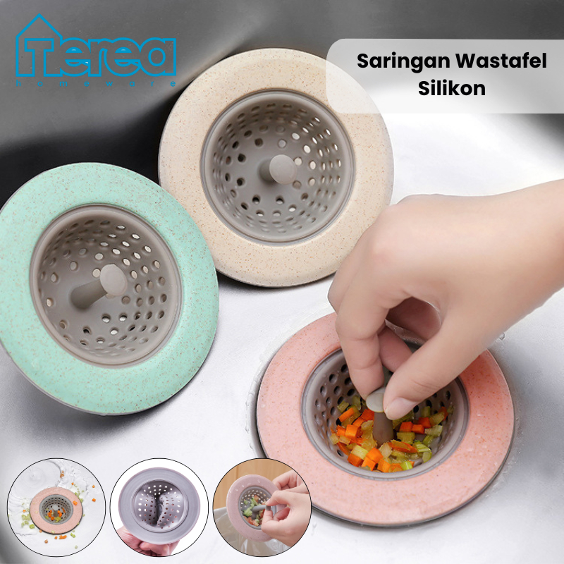 Jual TEREA Saringan Wastafel Cuci Piring Silikon Warna Cantik Penyaring ...
