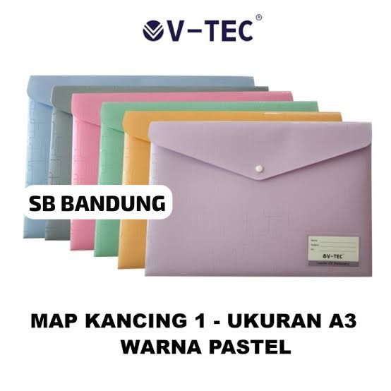 Jual map kancing ukuran a3 my clear bag vtec / topla ( made in ...