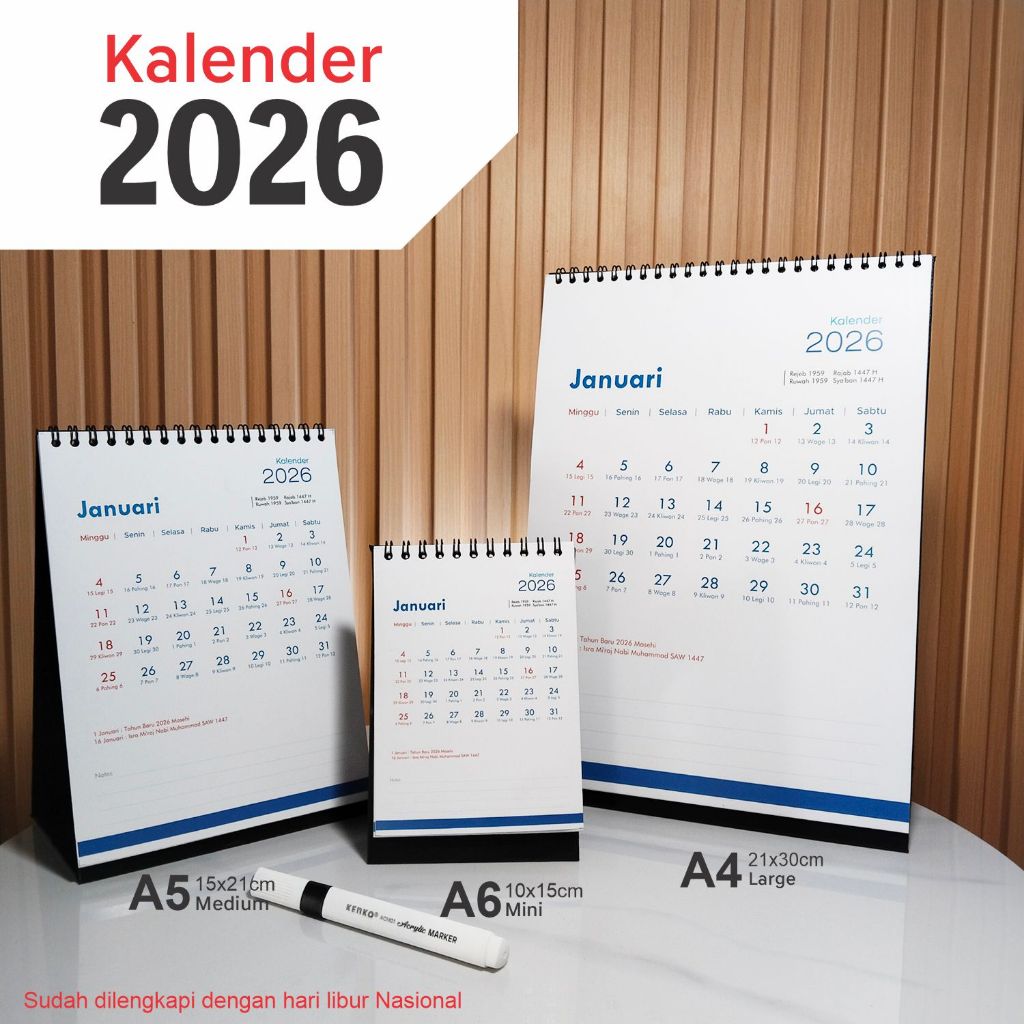 Jual Kalender Meja 2026 kantor-01, simpel elegan dilengkapi dengan ...