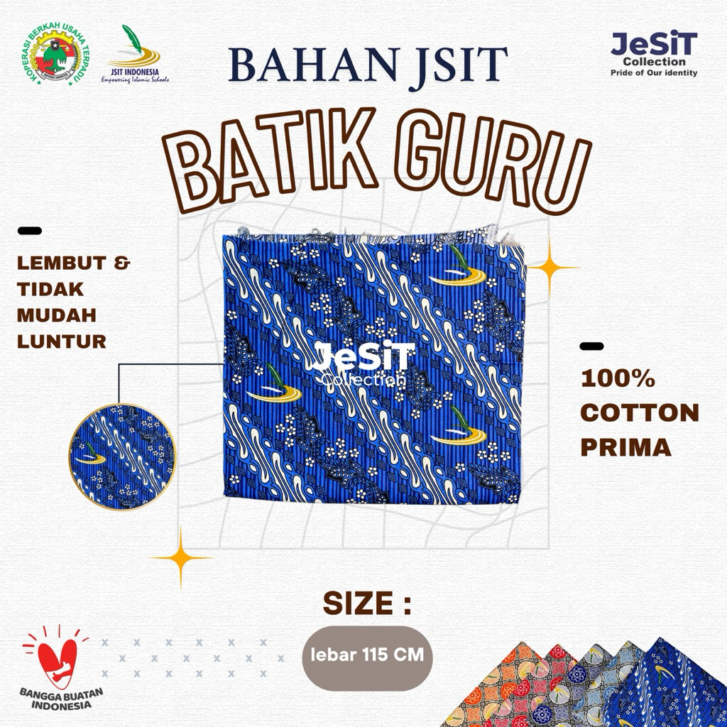 Jual Bahan Kain Batik Guru JSIT 40"S/ORI | Shopee Indonesia