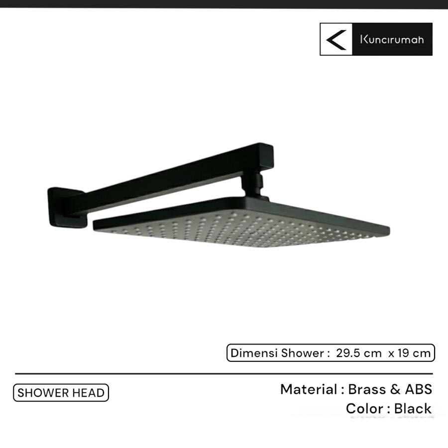 Jual Kepala shower tembok hitam Head Shower Tanam Dinding Wall Shower ...