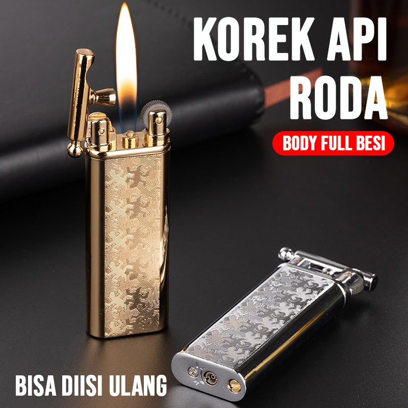 Jual BBAK Korek Api Gas Slim Korek Api Roda Body Besi Bisa Diisi Ulang ...