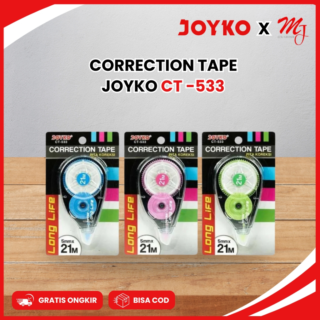 Jual JOYKO Correction Tape / Tip Ex Roll Kertas / Pita Koreksi JOYKO CT ...