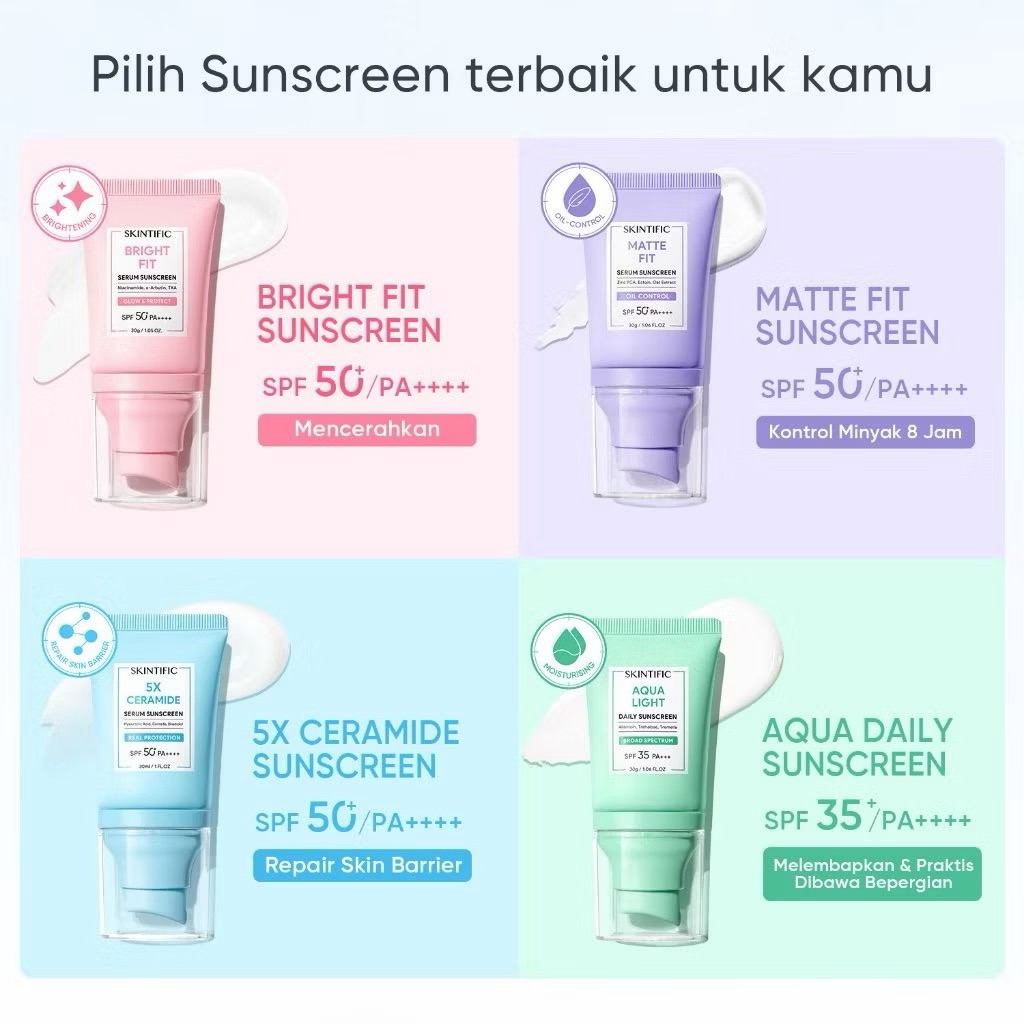 Jual SKINTIFIC UV Shield Sunscreen All Series - SPF50+ SPF35 PA ...