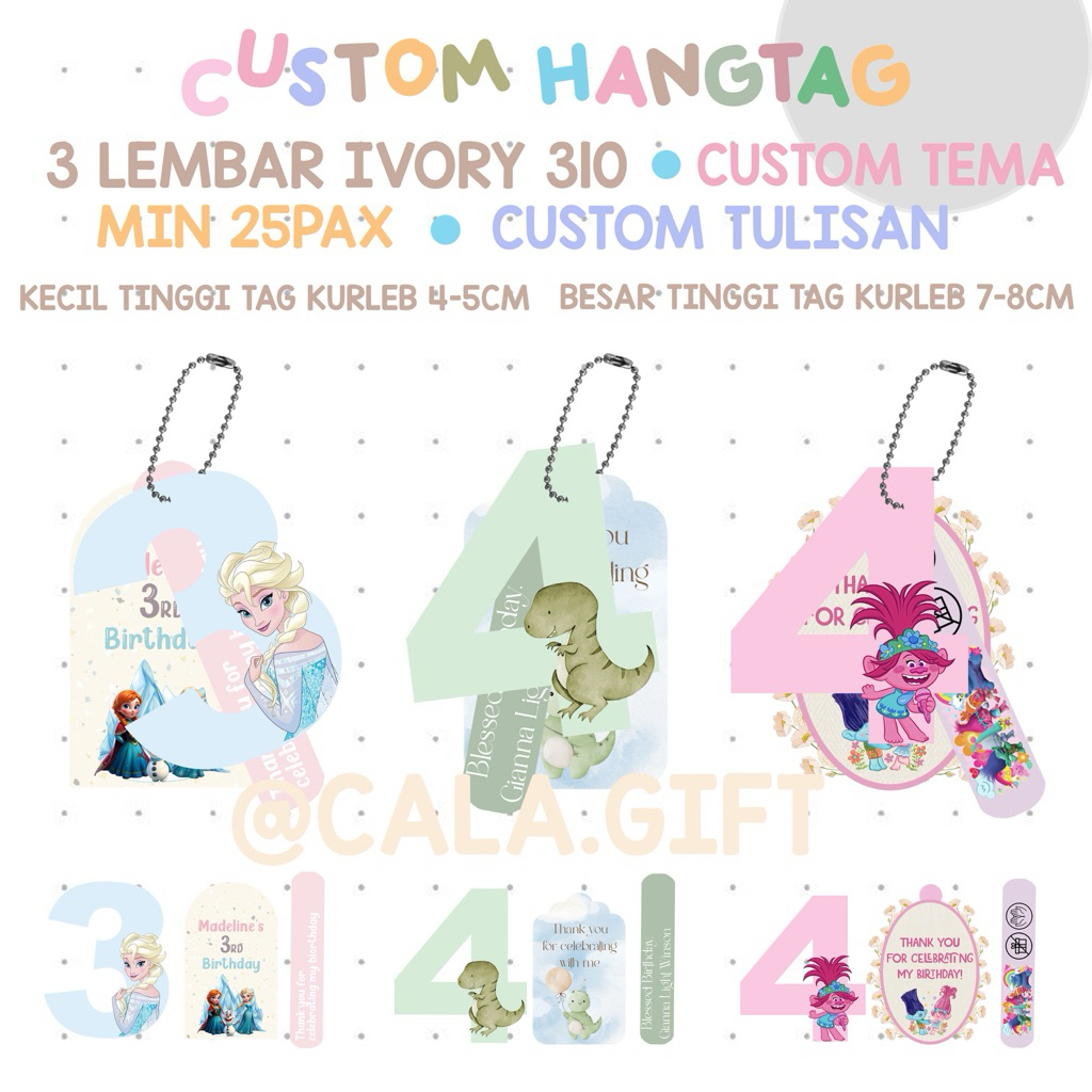 Jual CUSTOM HANGTAG / hangtag ulang tahun / birthday tag / hang tag tas ...