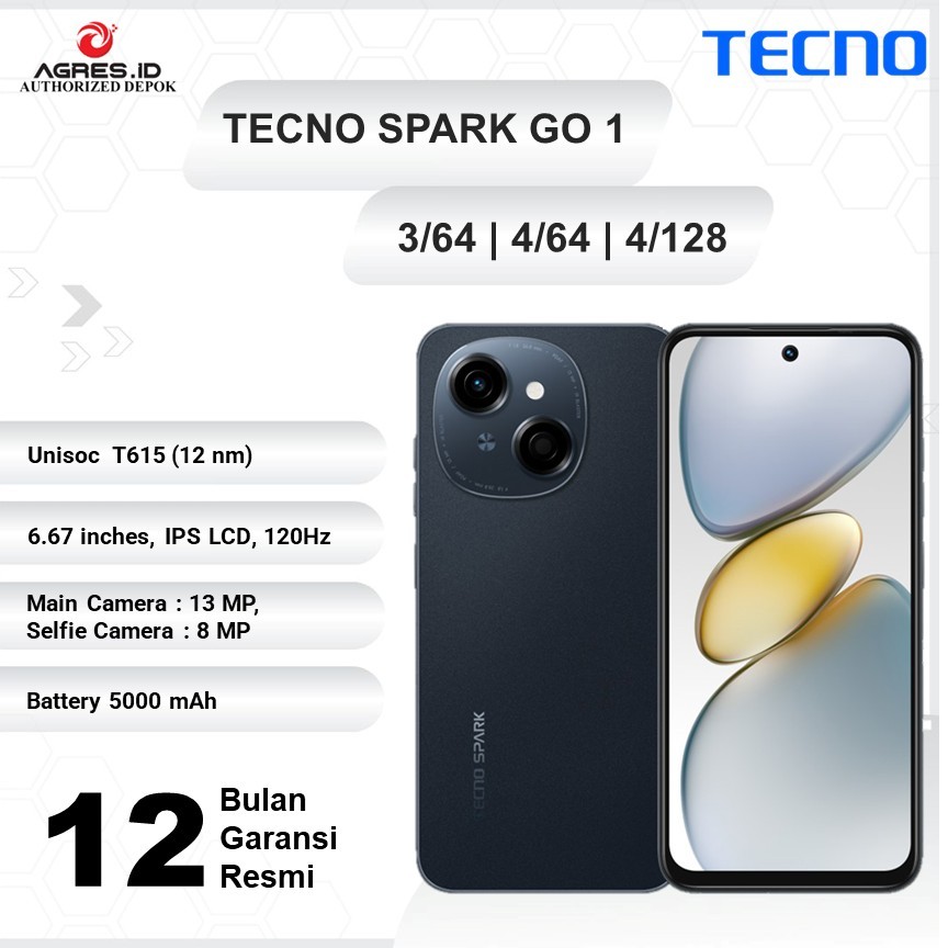 Jual Hp Tecno Spark Go 1 3/64 | 4/64 | 4/128 Garansi Resmi Indonesia | Shopee Indonesia