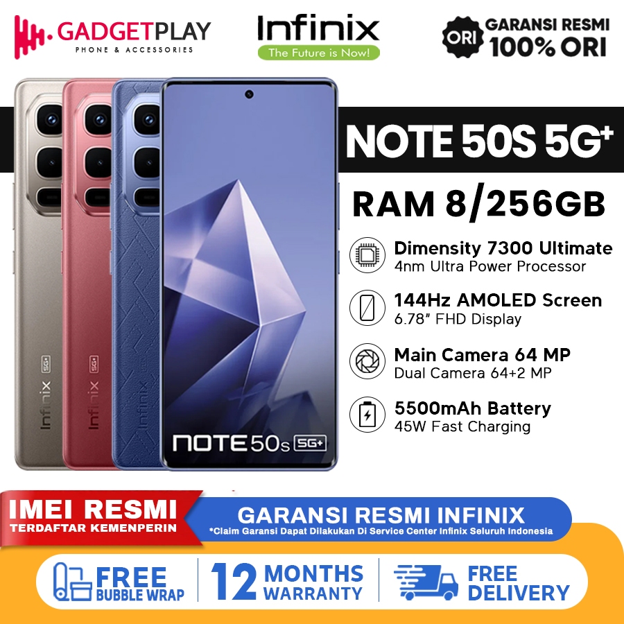 Jual Infinix Note 50S 5G [8GB+256GB] MediaTek Dimensity 7300 Ultimate - Garansi Resmi 1 Tahun ...