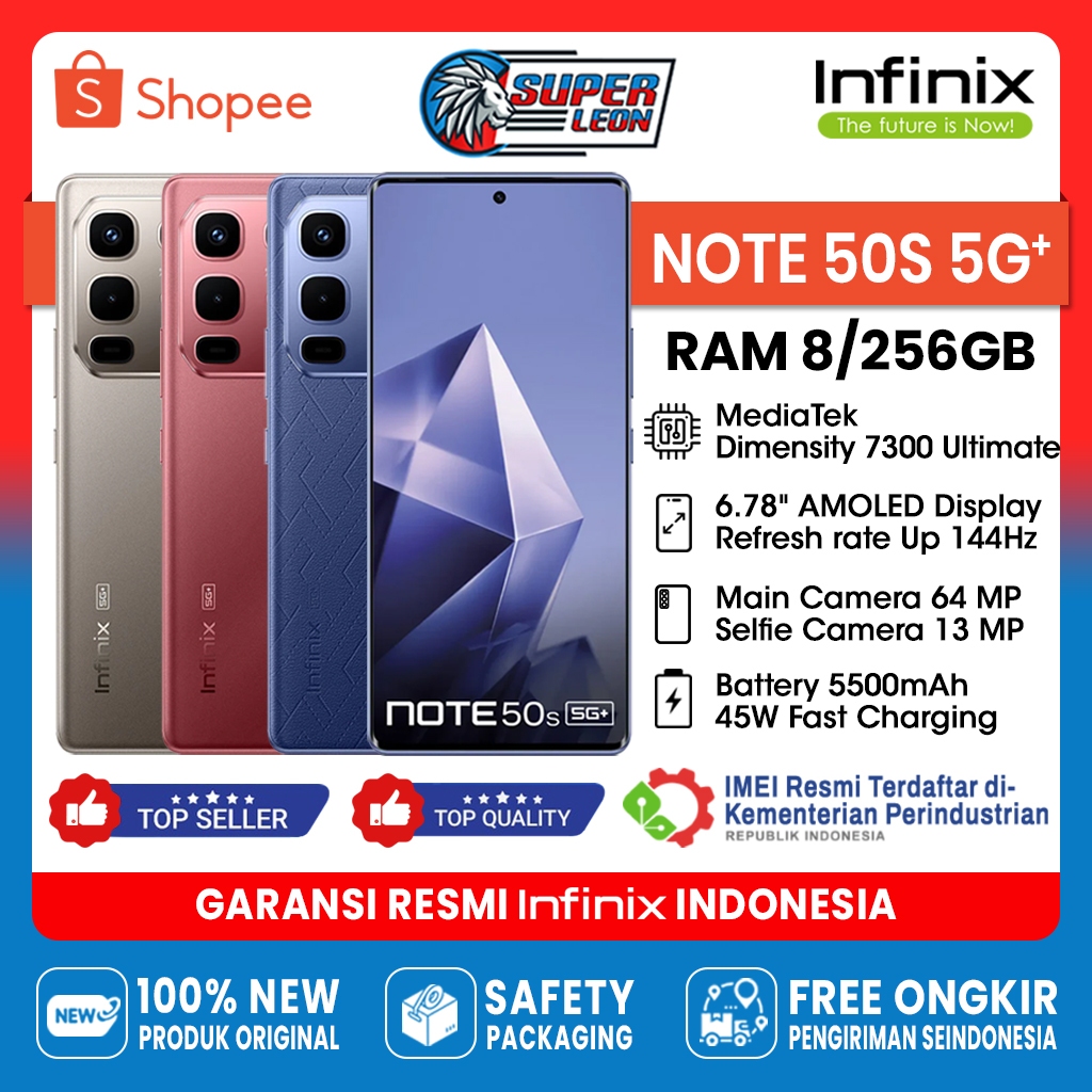 Jual Infinix Note 50S 5G Dimensity 8GB+256GB - Garansi Resmi 1 Tahun | Shopee Indonesia