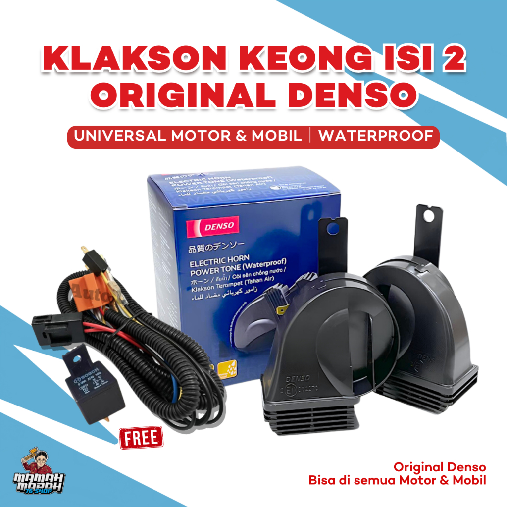 Jual KLAKSON KEONG DENSO MOTOR MOBIL UNIVERSAL GRATIS RELLAY KLAKSON ...