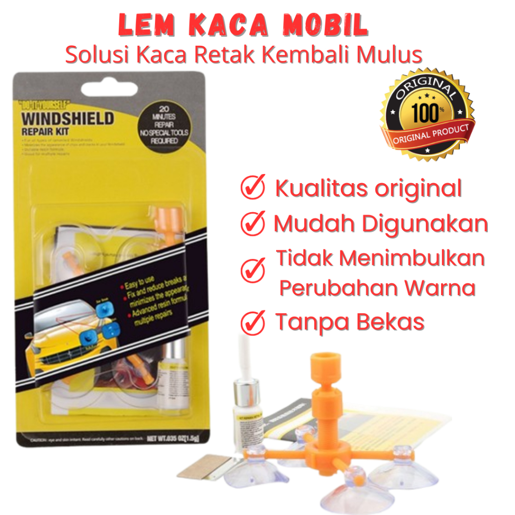 Jual Lem Kaca Retak Repair Kit Lem Kaca Mobil Tanpa Bekas Cairan ...