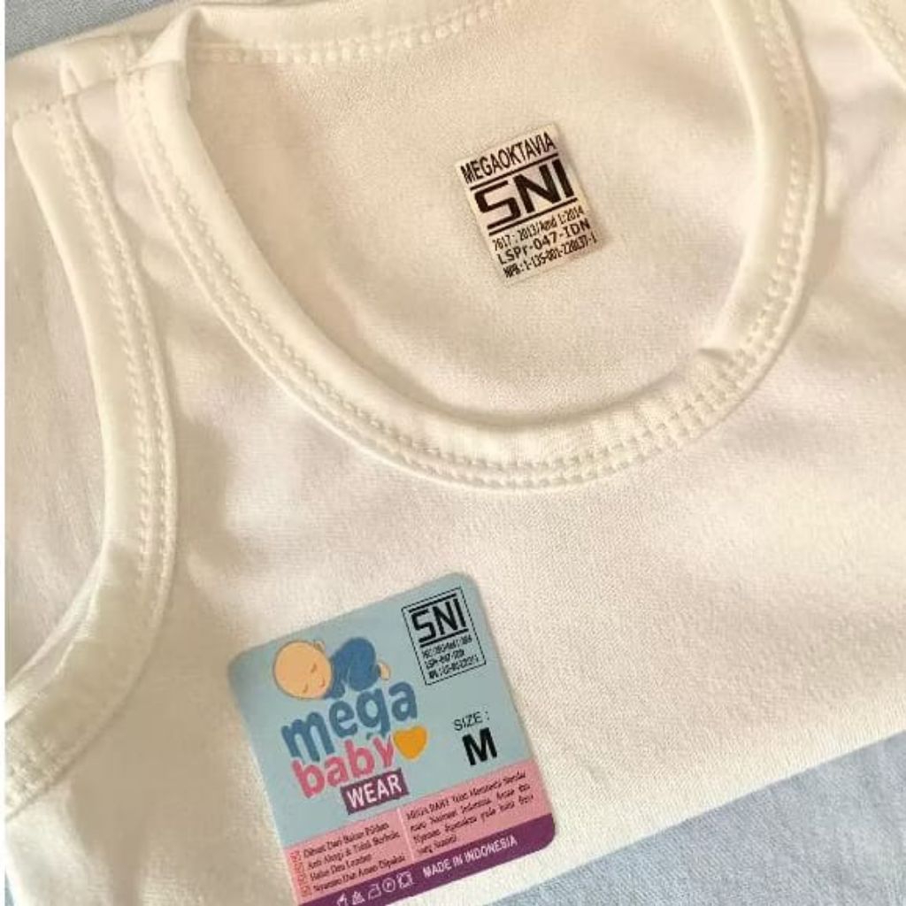 Jual Paket 3pcs/6pcs Singlet Bayi Katun Adem Mega Baby Wear SNI - Kaos ...