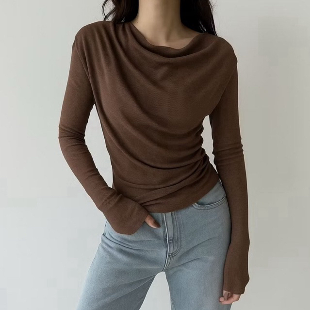 Jual APRIL TOP | Atasan Knit Wanita Korean Top Baju Knit Wanita Lengan Panjang Basic Long Sleeve ...