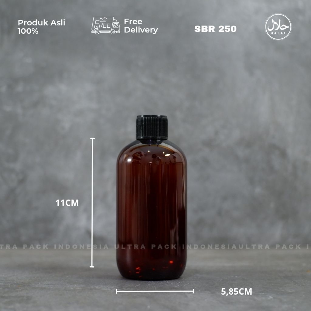 Jual KEMASAN MINUMAN BOTOL FOOD GRADE - BOTOL PET SBR 250ML AMBER + TUTUP ULIR PLASTIK | Shopee ...
