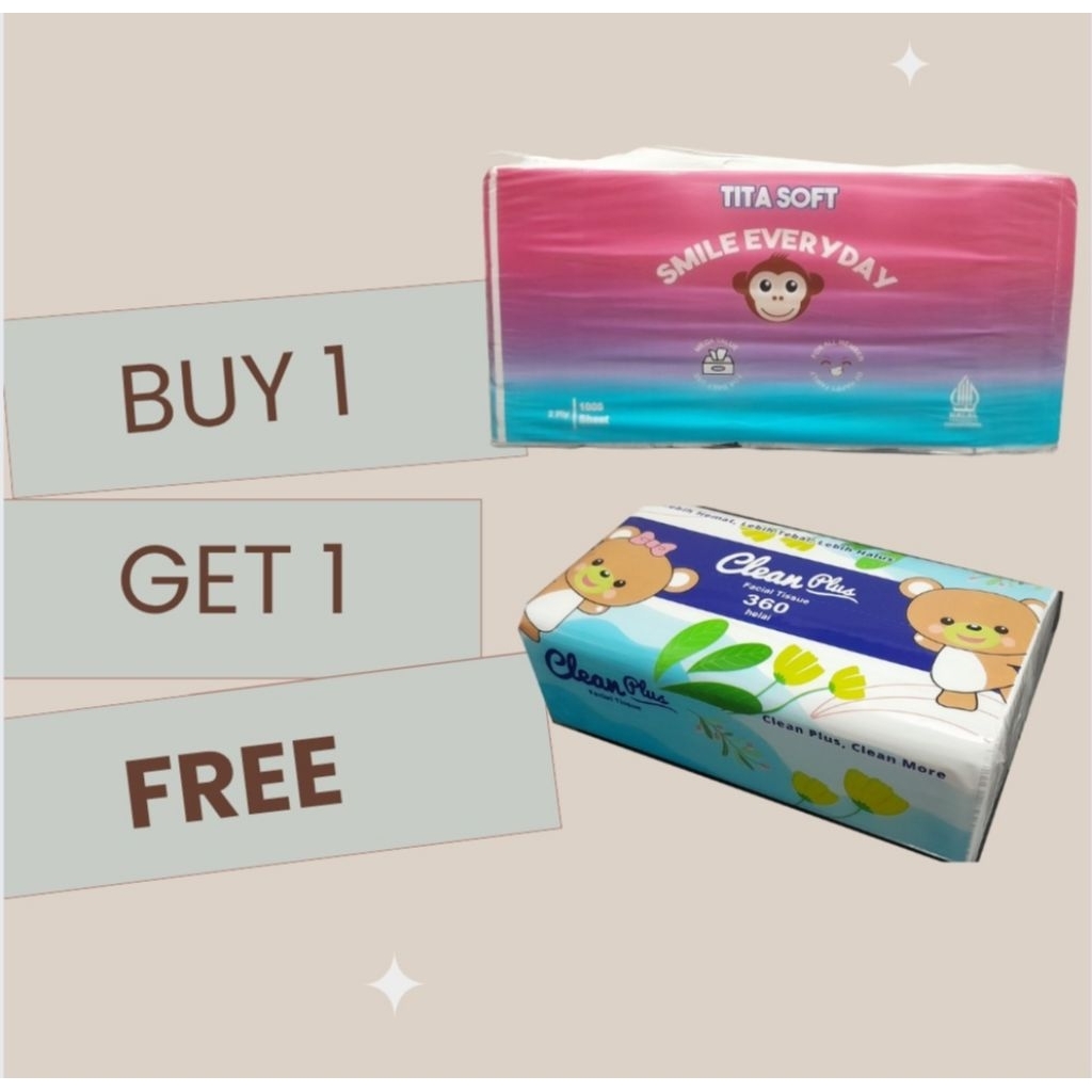 Jual Tissue Tita Soft 1000 Sheet Beli 1 Gratis 1 Tissue Clean Plus 360 ...