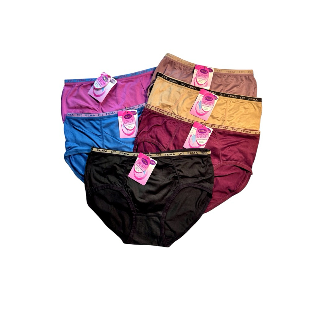 Jual 1 PCS Celana Dalam Wanita FEMA Kode 361 | CD Cewek Polos Adem Elastis | Per Pcs | Size L ...