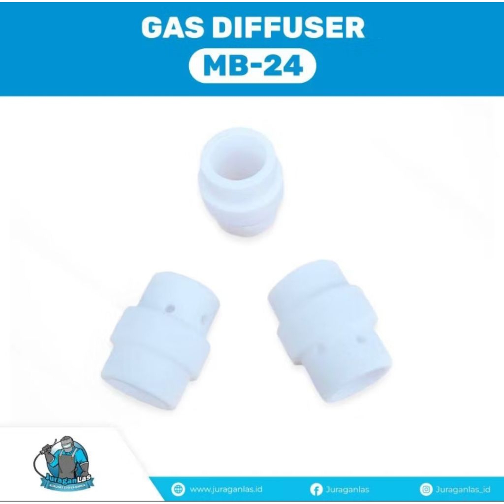 Jual Ceramic gas diffuser untuk tipe stang Las mig torch Co2 MB-24 ...