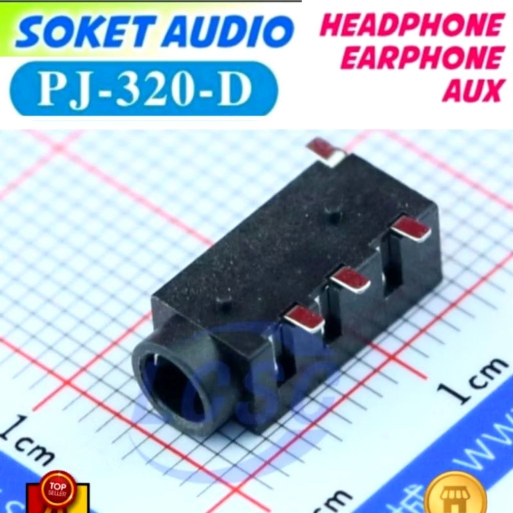 Jual PJ-320D 3.5MM Headphone Jack Socket Female Connector for Audio PJ320D | Shopee Indonesia