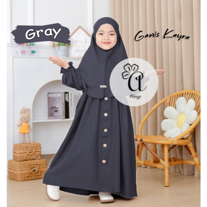 Jual Gamis Anak Kayra Baju Muslim Anak Satu Set Kerudung | Shopee Indonesia