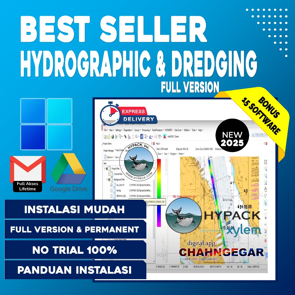 Jual Xylem HYPACK 2026 2025 2024 2023 Full Software Hydrographic Surveying dan Dredging HYSWEEP ...